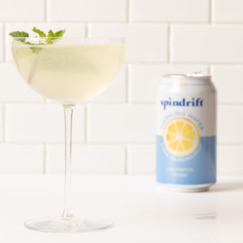 Spindrift Sparkling Water, Lemon Flavored, Made with Real Squeezed Fruit, 12 Fl Oz Cans, Pack of 24 (Only 3 Calories per Can)