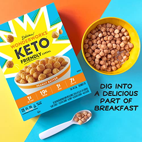 Peanut Butter Wonderworks Keto Friendly Breakfast Cereal, Keto Friendly Snack, 1g sugar, 10.6 oz