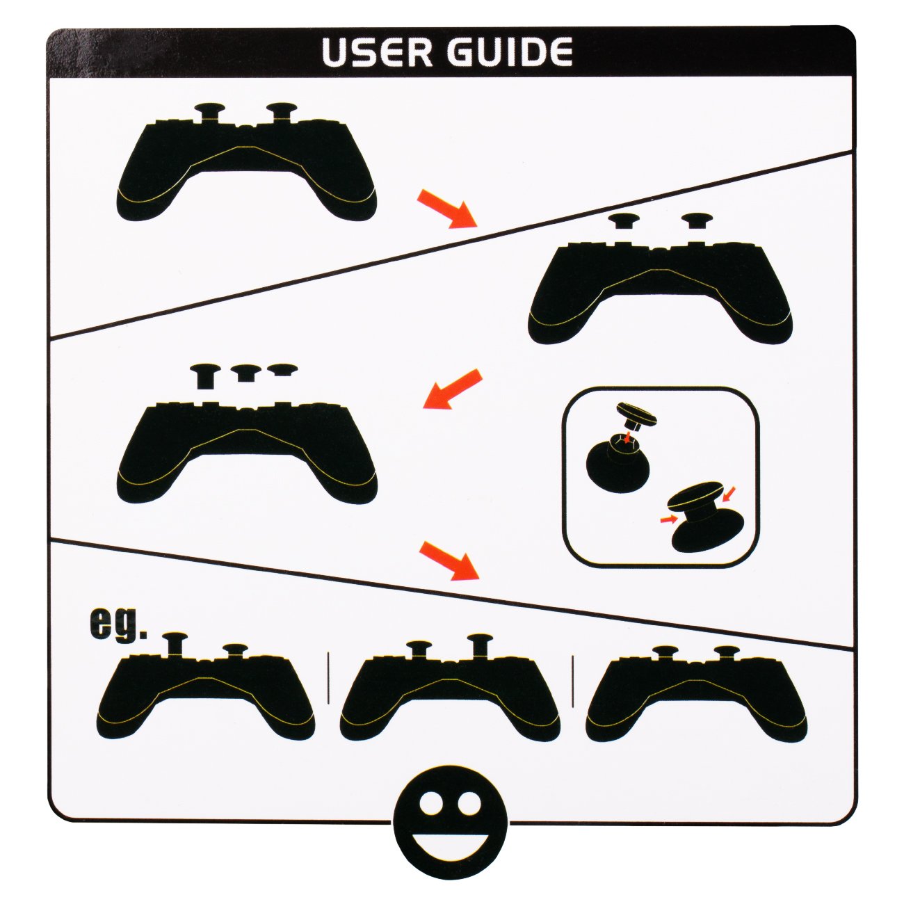 MXRC Professional Replacement Repair Kit Swap Thumb Analog Sticks for PS4 Controller & Xbox One Controller, Black