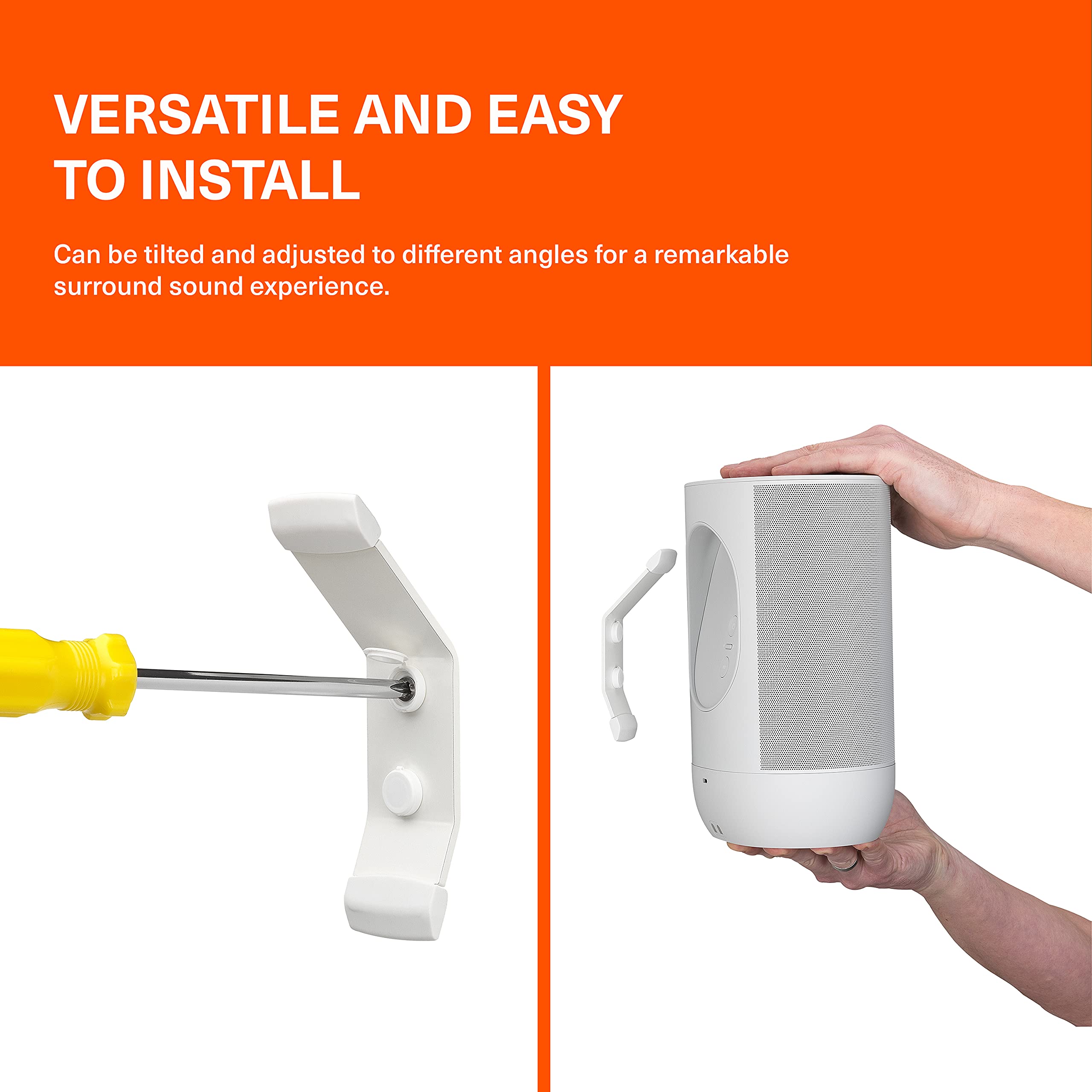 Mountson Speaker Wall Mount for Sonos Move - - Outdoor/Indoor Wall Mount - White