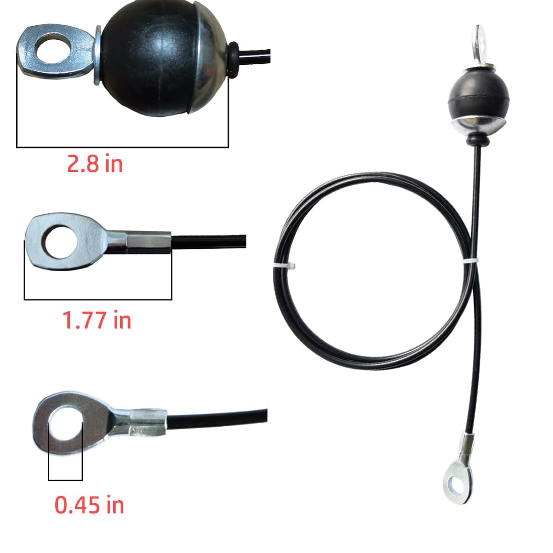 Mi Metty Fitness Pulley Cable,Adjustable Home Gym Cable Pulley System Replacement Fitness Cable for Pulley Machine Accessories,Thick 5mm Heavy Duty Pulley Cable for Home Gym (59", B-Cable +Ball)