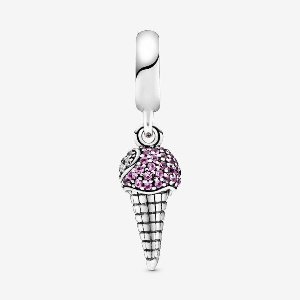 PANDORA Pave Ice Cream Cone, Pink Sapphire