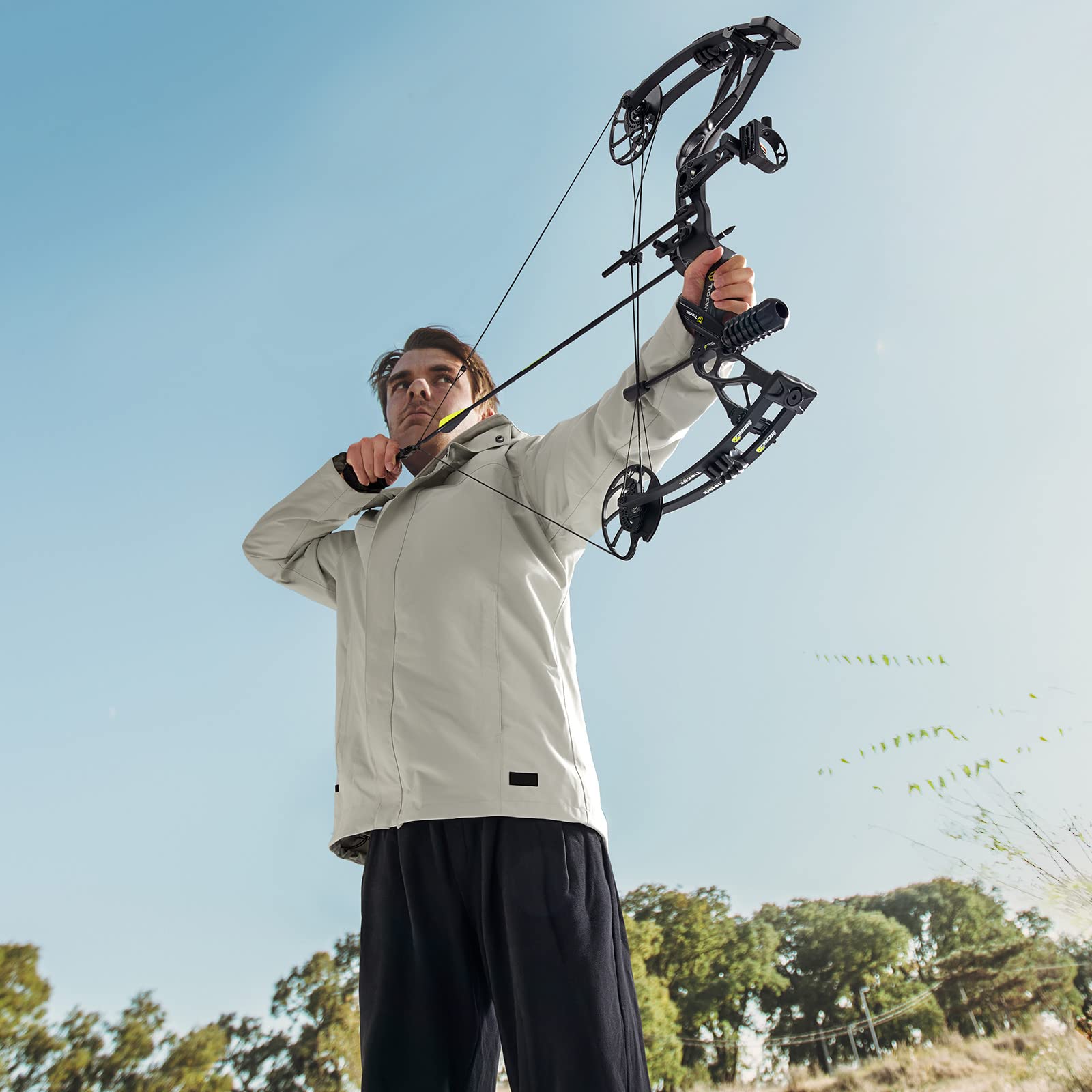 TIDEWE Compound Bow with 315FPS IBO Speed, Adjustable Hunting Bow and Arrow with 0-70 Lbs Draw Weight for Adults, 18"-31" Draw Length Bow for Hunting and Practice (Black)