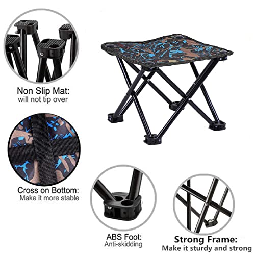 Small Folding Camping Stool, Portable Stool, Mini Portable Chair for Outdoor Camping, Walking, Hunting, Hiking, Fishing and Travel