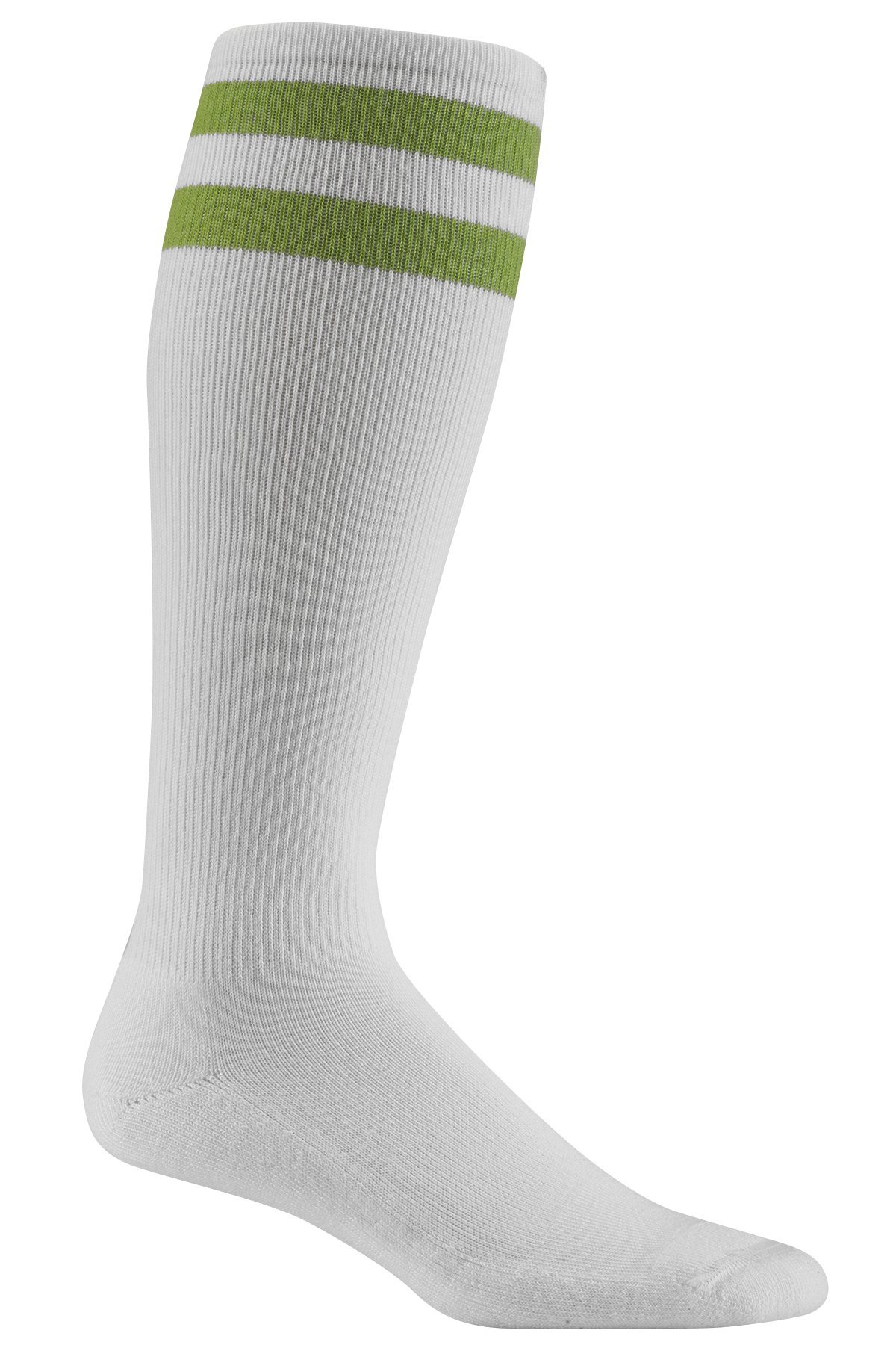 Men's Courtside Updated Classic Midweight Knee High Sock, Lime Macaw, Large with a Helicase brand sock ring