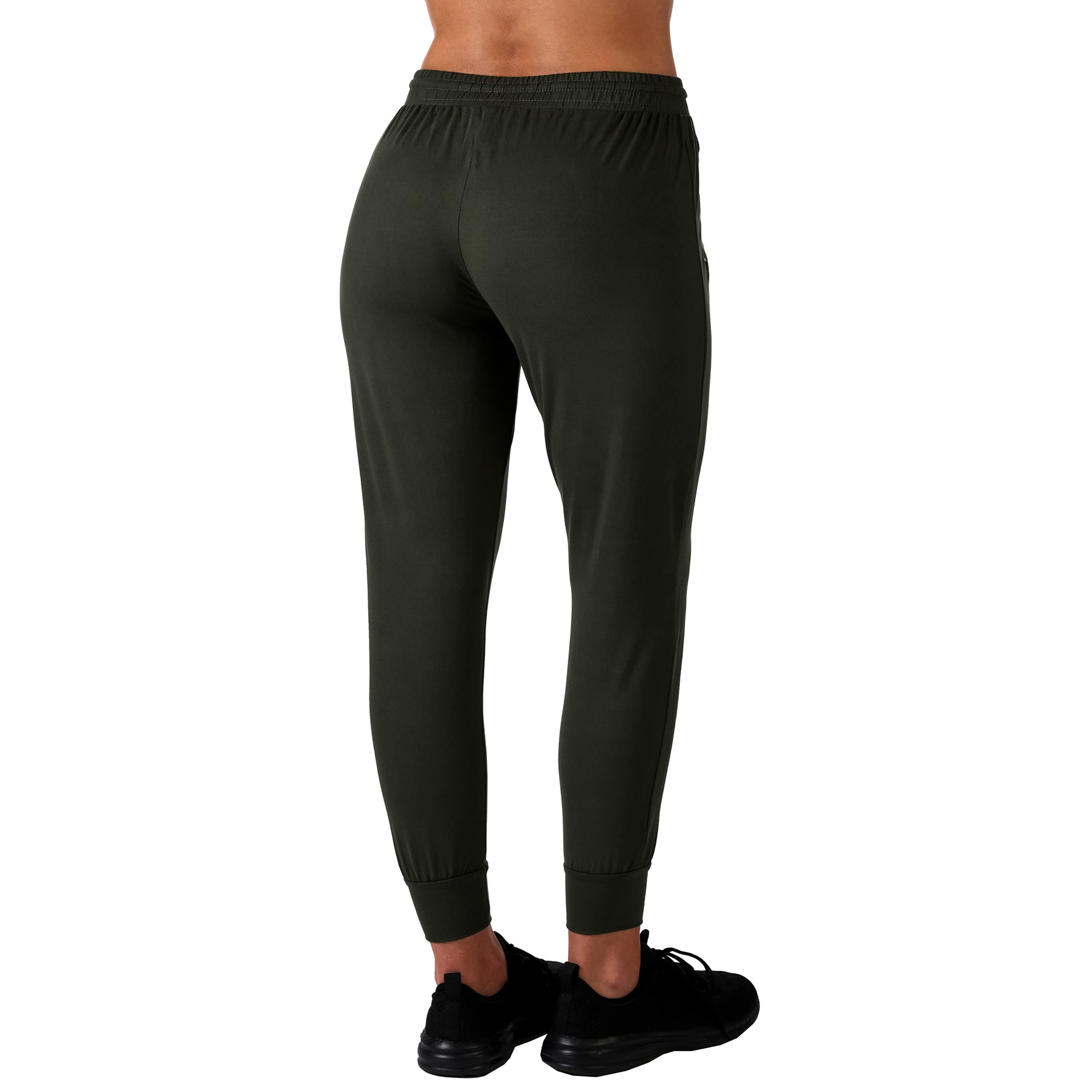 Women's Plus Size Joggers with Pocket Ultra Soft Active Running Sweatpants Lounge PJ - Black Welt Pocket 1X