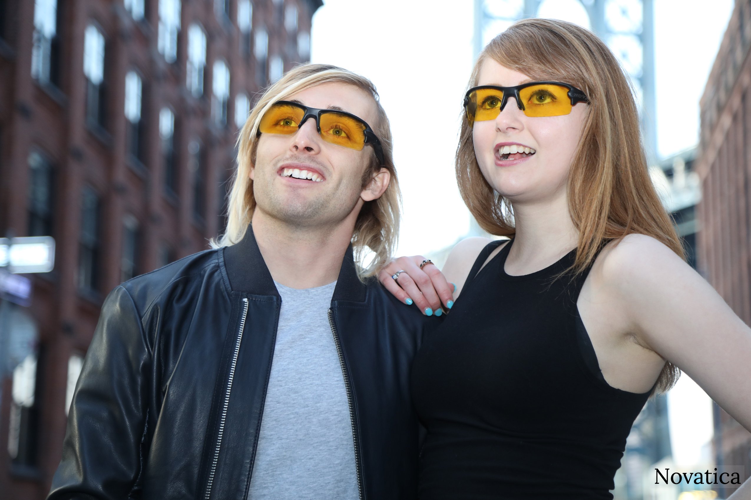 NOVATICA Night Driving Semi Polarized TAC Glasses – Yellow Clear Lens - UV Protection - Men & Women with Accessories