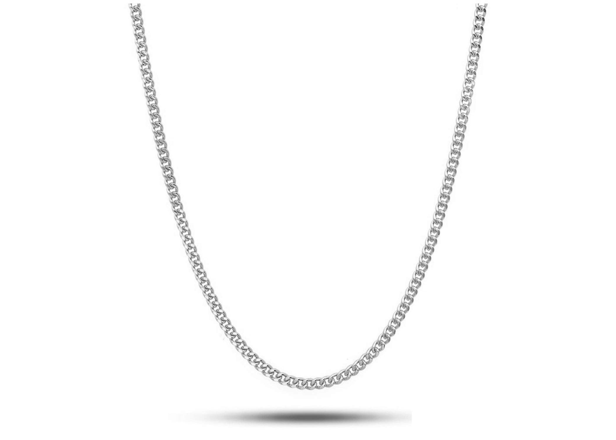 Pori Jewelers Genuine Platinum 950 Solid Diamond Cut Cuban/Curb Chain Necklace -1.0mm Thick (18)