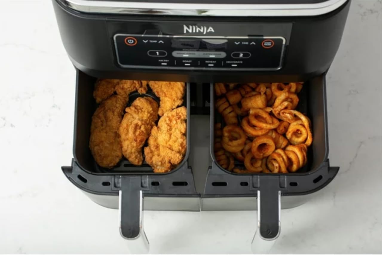 Ninja Foodi 4-in-1 8-Quart. 2-Basket Air Fryer with DualZone Technology- Air Fry, Roast, and More