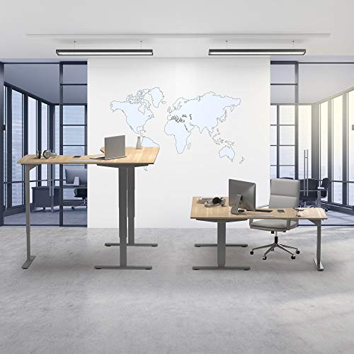 PROGRESSIVE AUTOMATIONS Desk L Shaped Standing Desk 78"" x60, Corner Standing Desk Adjustable Height, sit Stand Home Office Desk Electric - Corner Ryzer, Dark Walnut, White Frame