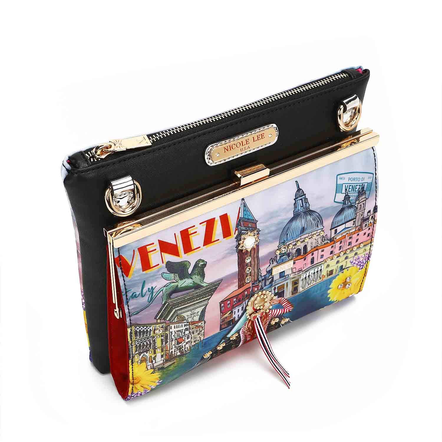 Nicole Lee HONEYMOON IN VENEZIA NYLON BEADED CROSSBODY BAG