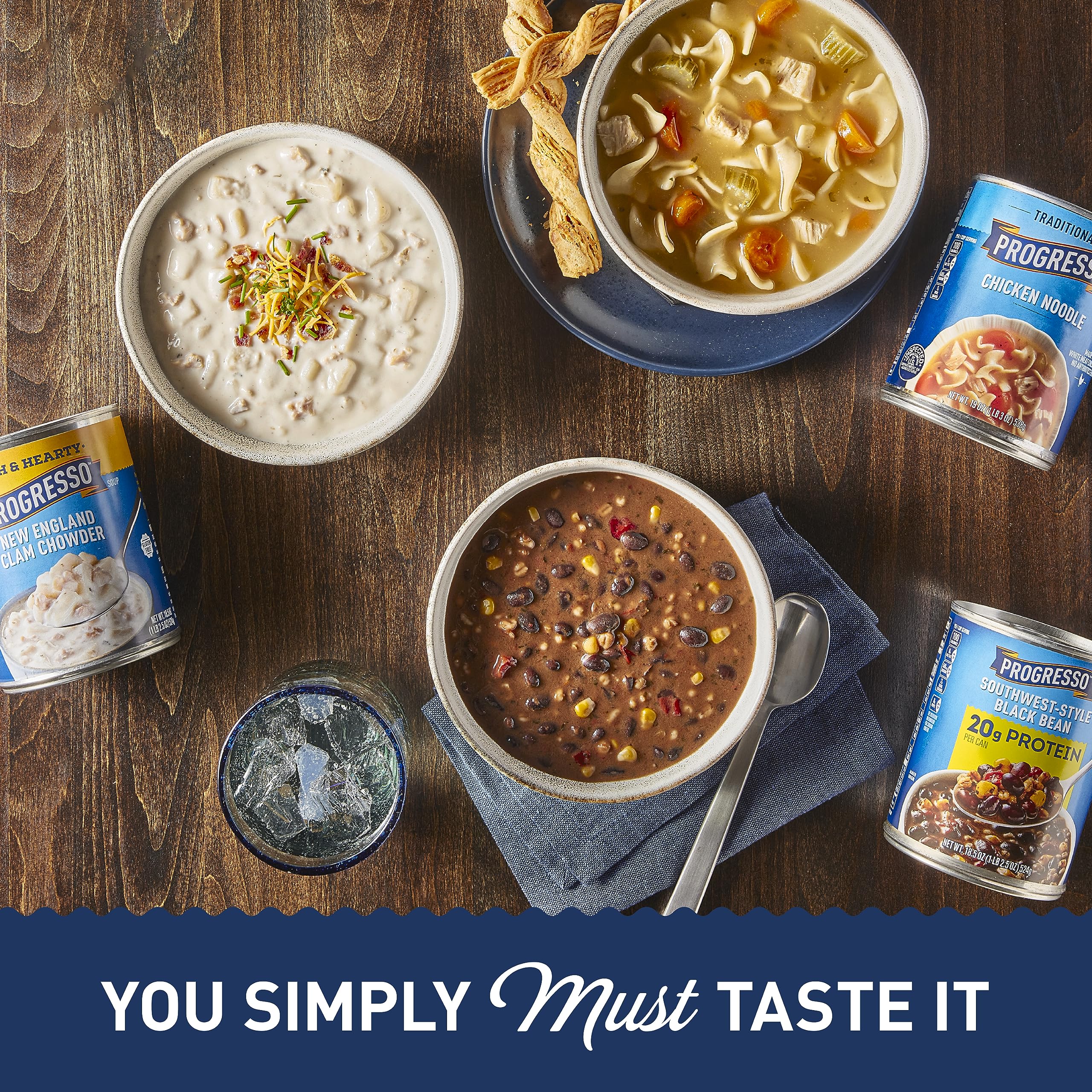 Progresso Tomato Basil Soup, Vegetable Classics Canned Soup, Gluten Free Soup, 19oz, Pack of 4
