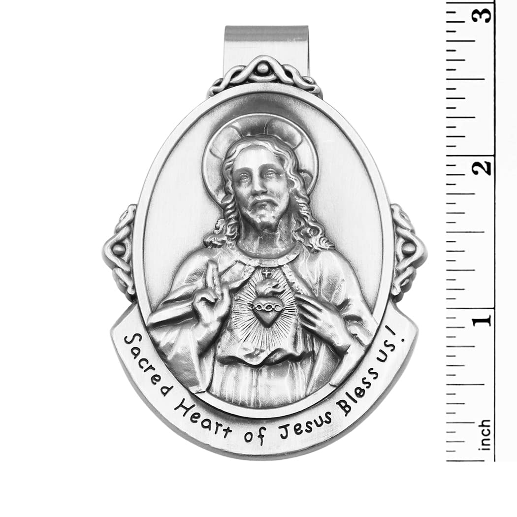 Rosemarie's Religious Gifts Sacred Heart of Jesus Medal Auto Visor Clip