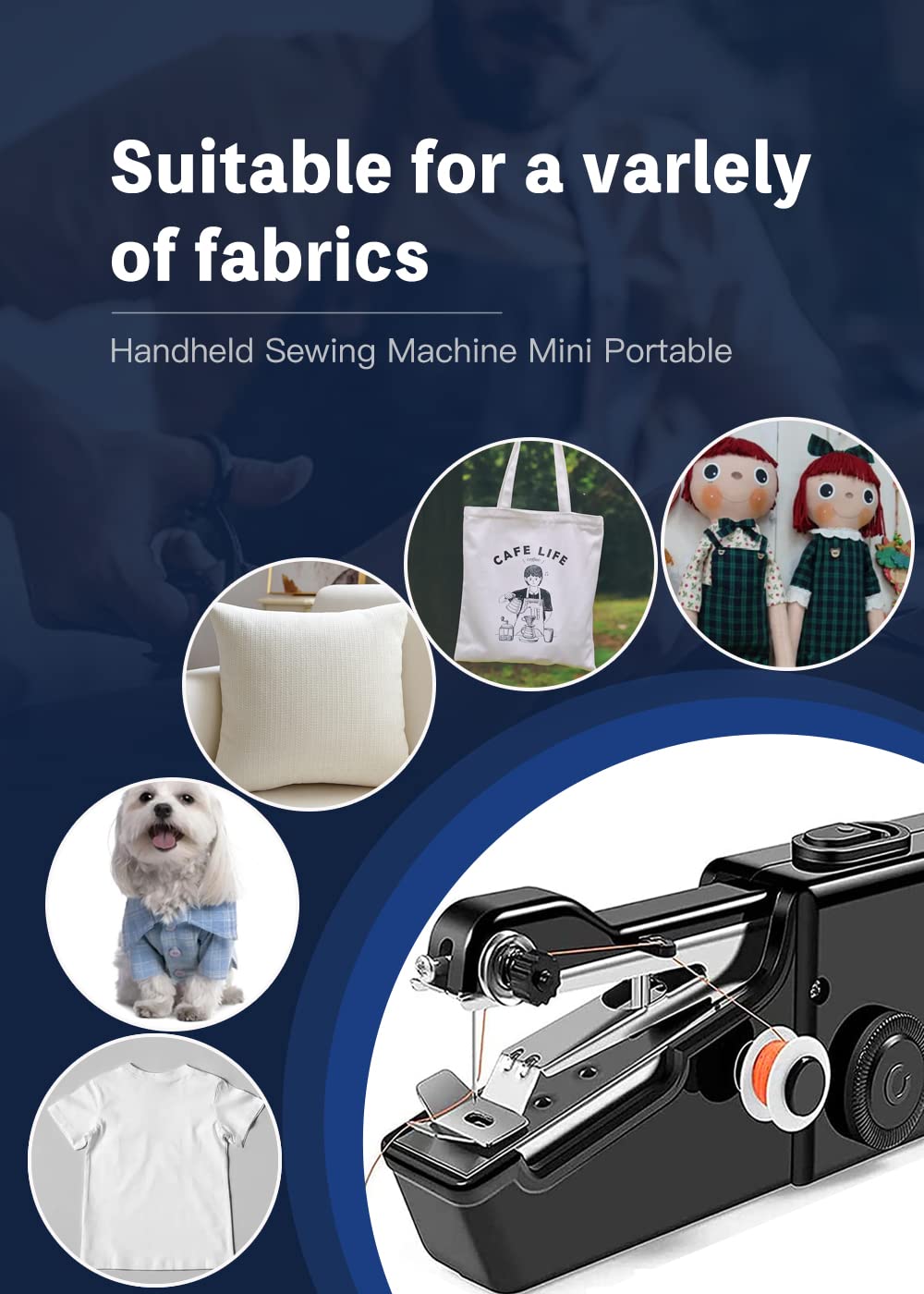 Mini Handheld Sewing Machine for Quick Stitching, Portable Sewing Machine Suitable for Home,Travel and DIY, Electric for Beginners