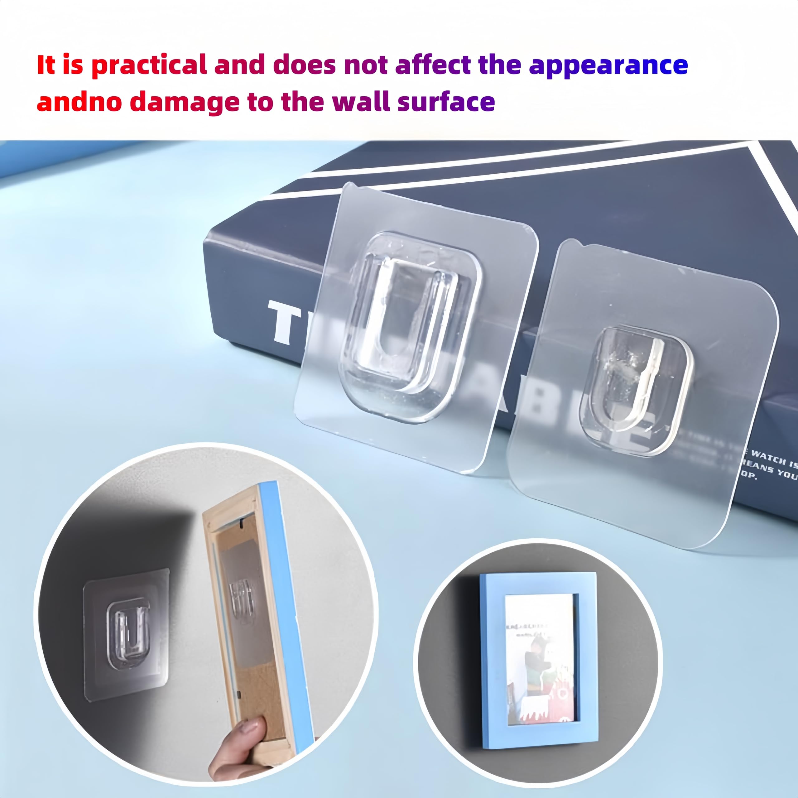 Nertmon Double Sided Adhesive Hooks 20 Set |Double Sided Wall Hook Wall Hooks for Hanging, Self Adhesive Hooks|No Nails Picture Hangers for Bathroom Kitchen Office Hanging
