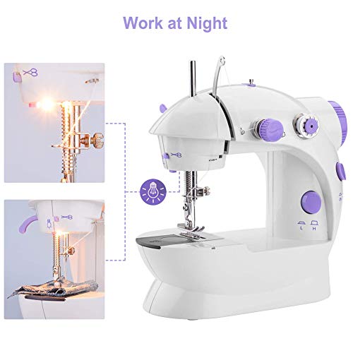 Mini Portable Sewing Machine with Extension Table and Light, Electric Handheld Sewing Machine with Upgraded, Adjustable 2-Speed Electric Sewing Machine Easy to Use for Kids,Beginners and DIY