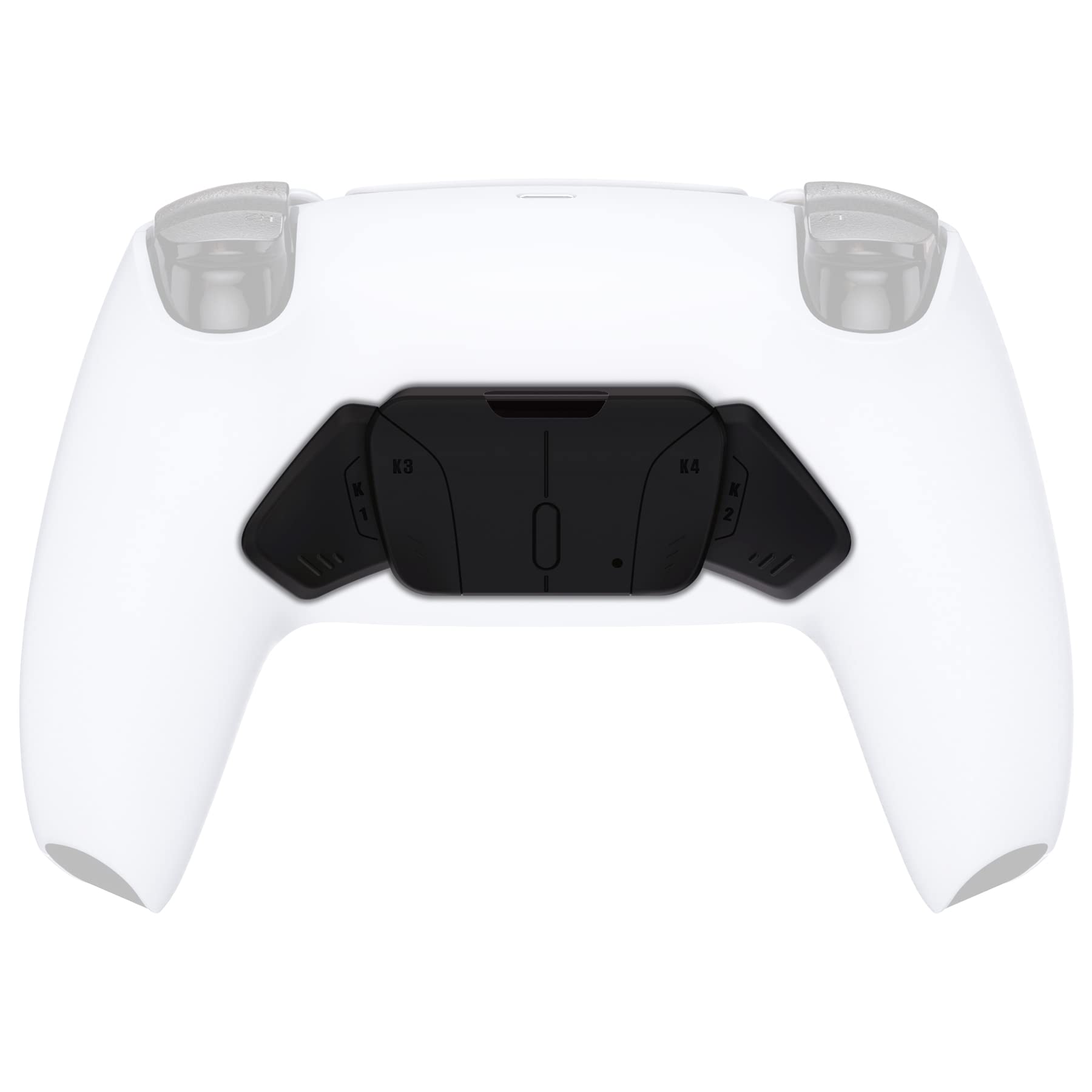 Solid Black Replacement Back Paddles Redesigned K1 K2 K3 K4 Back Buttons Keys Set for eXtremeRate RISE4 Remap Kit for PS5 Controller - Only Buttons, Without the Controller & RISE4 Remap Board