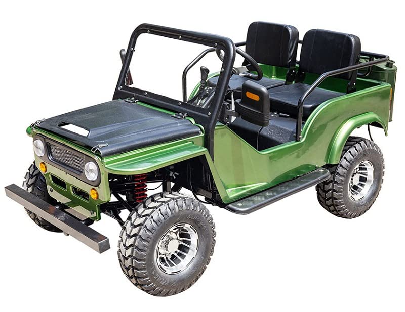 VITACCI GR2-125cc GoKart with Windshield 125cc Semi Auto Youth Jeep Go-Kart with Reverse (Green Color)
