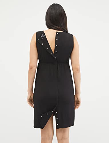 Motherhood Maternity Women's Maternity 3 in 1 Labor, Delivery, and Nursing Gown, Black, Medium