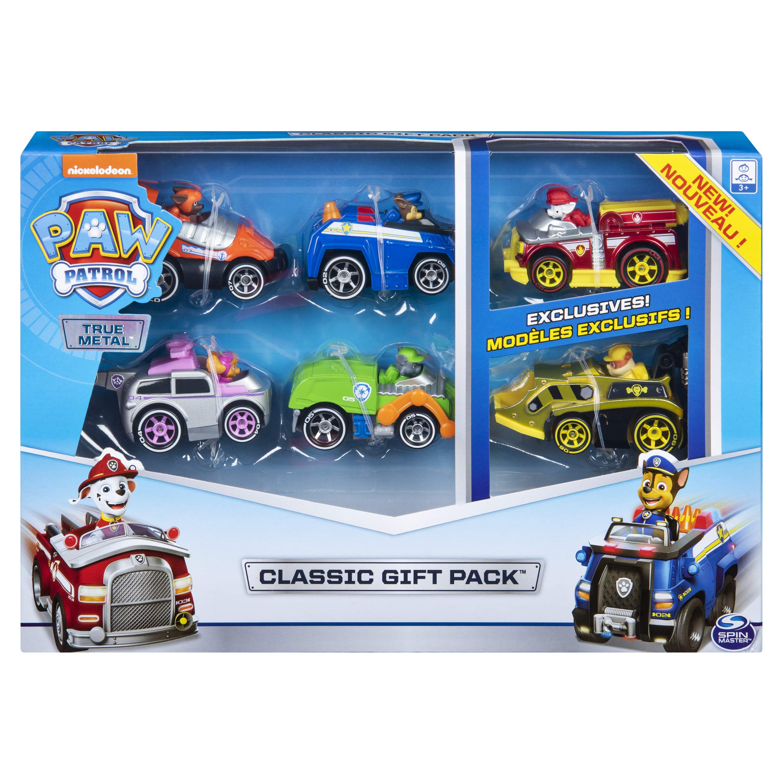 Paw Patrol, True Metal Classic Gift Pack of 6 Collectible Die-Cast Vehicles, 1:55 Scale
