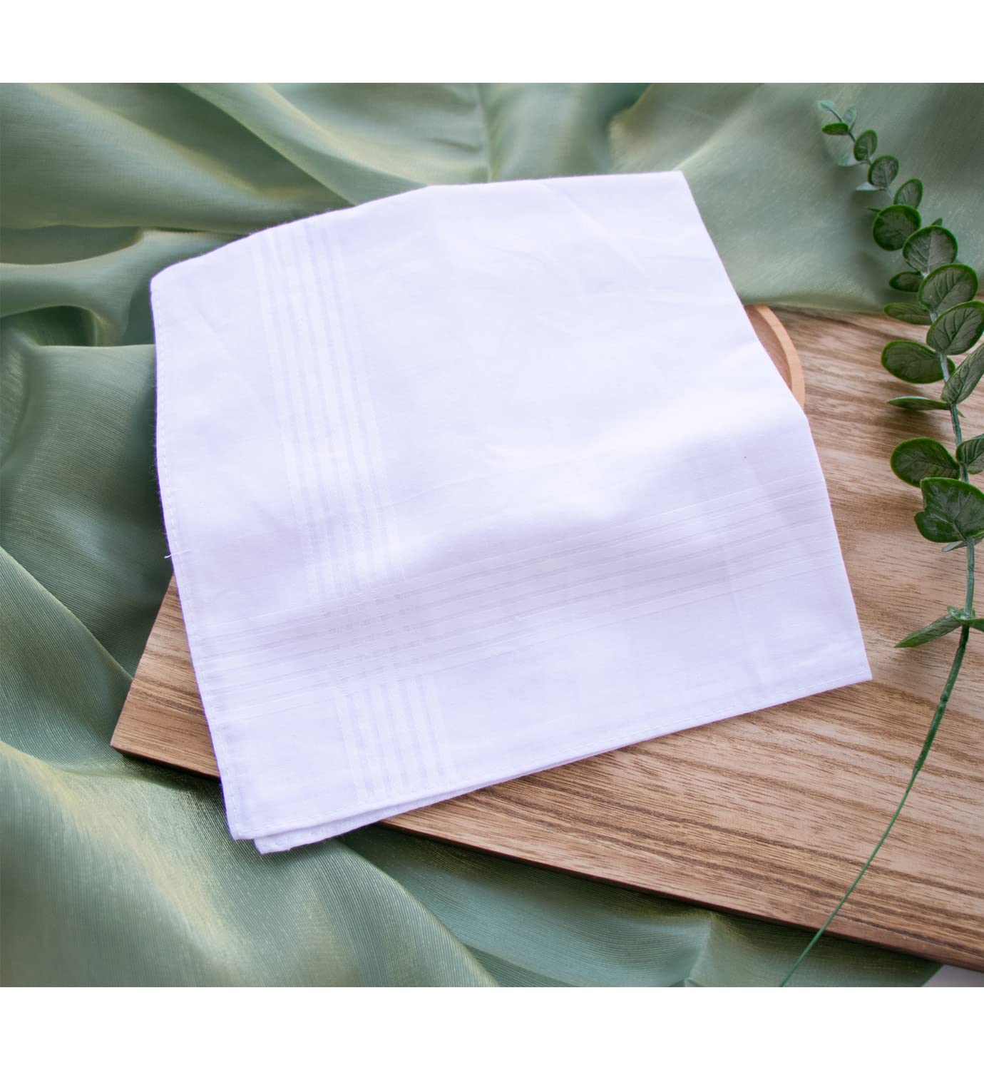 Mens White Cotton 100% Cotton handkerchiefs Pack 3PCS