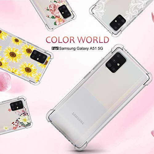 Osophter for Galaxy A51 5G Case Clear Transparent Reinforced Corners TPU Shock-Absorption Flexible Cell Phone Cover for Samsung Galaxy A51 5G(Clear)
