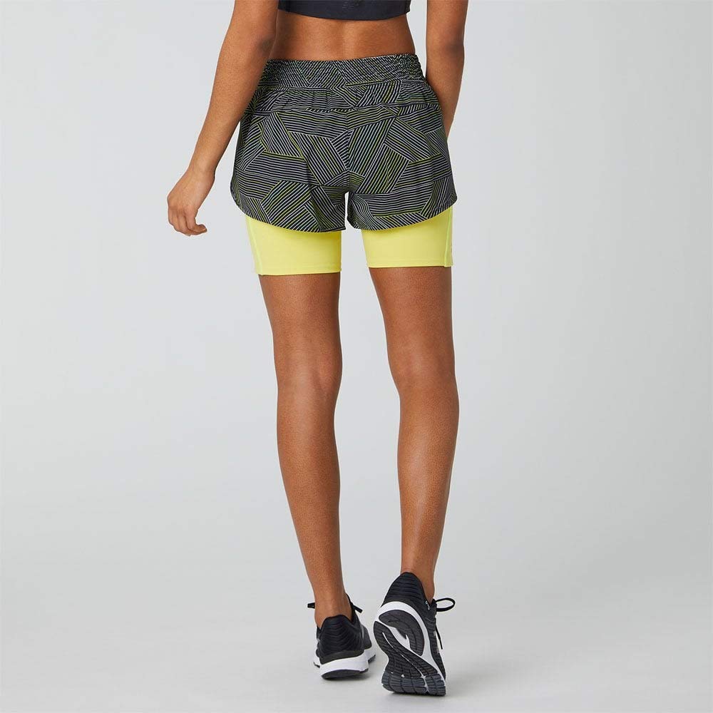 New Balance Women's Impact Run 2 in 1 Short, Black Multi, Medium