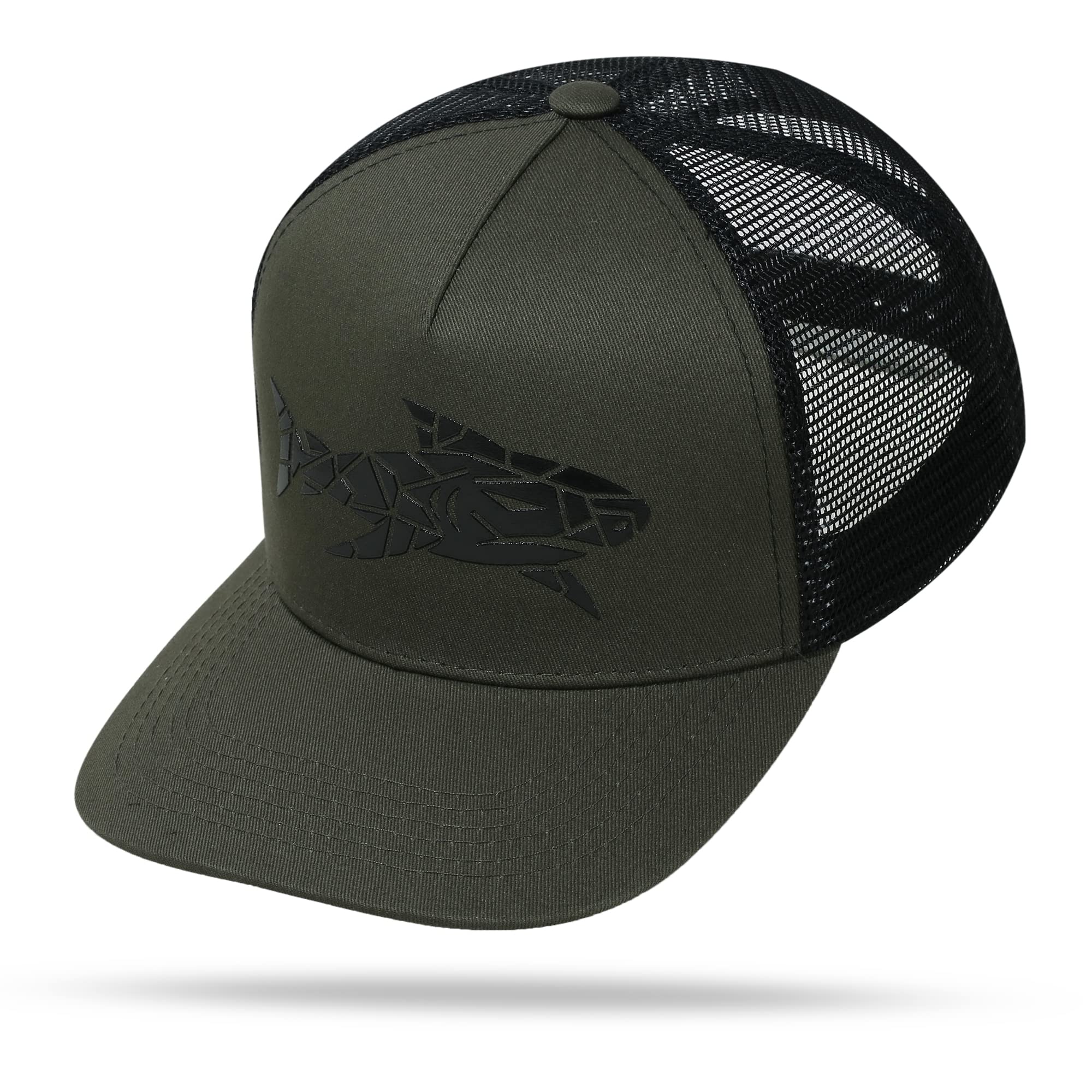 Shark Fishing Trucker Hat, Classic Flat Bill Snapback Fitted Baseball Cap for Men and Women, Breathable Mesh Panels