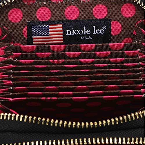 Nicole Lee PRT6319 MEMORY OF ROME DOUBLE ZIP ACCORDION CARD HOLDER