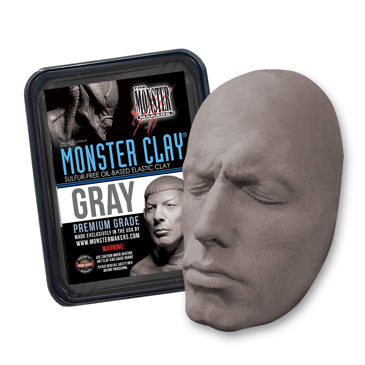 Monster Clay Premium Grade Modeling Clay (Gray -Medium - 4.5lb)