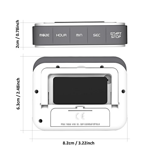 VPAL Digital Kitchen Timer 12/24 Hours Alarm Clock with Magnetic Back and Retractable Stand, Large LCD Display