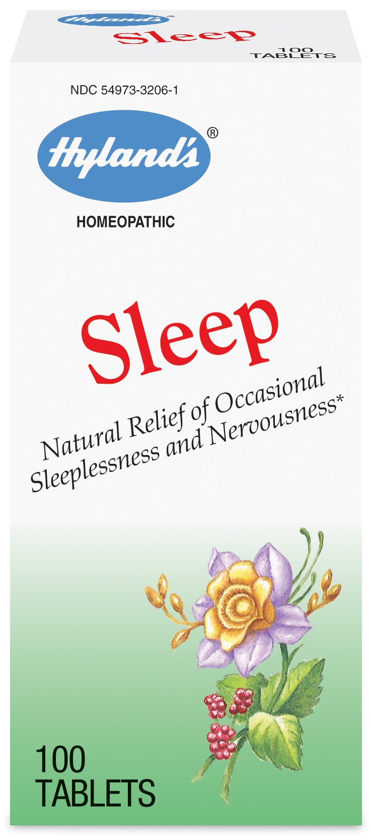 Natural Sleep Aid Pills by Hyland's, Sleeplessness and Stress Relief Supplement, 100 Quick-Dissolving Tablets