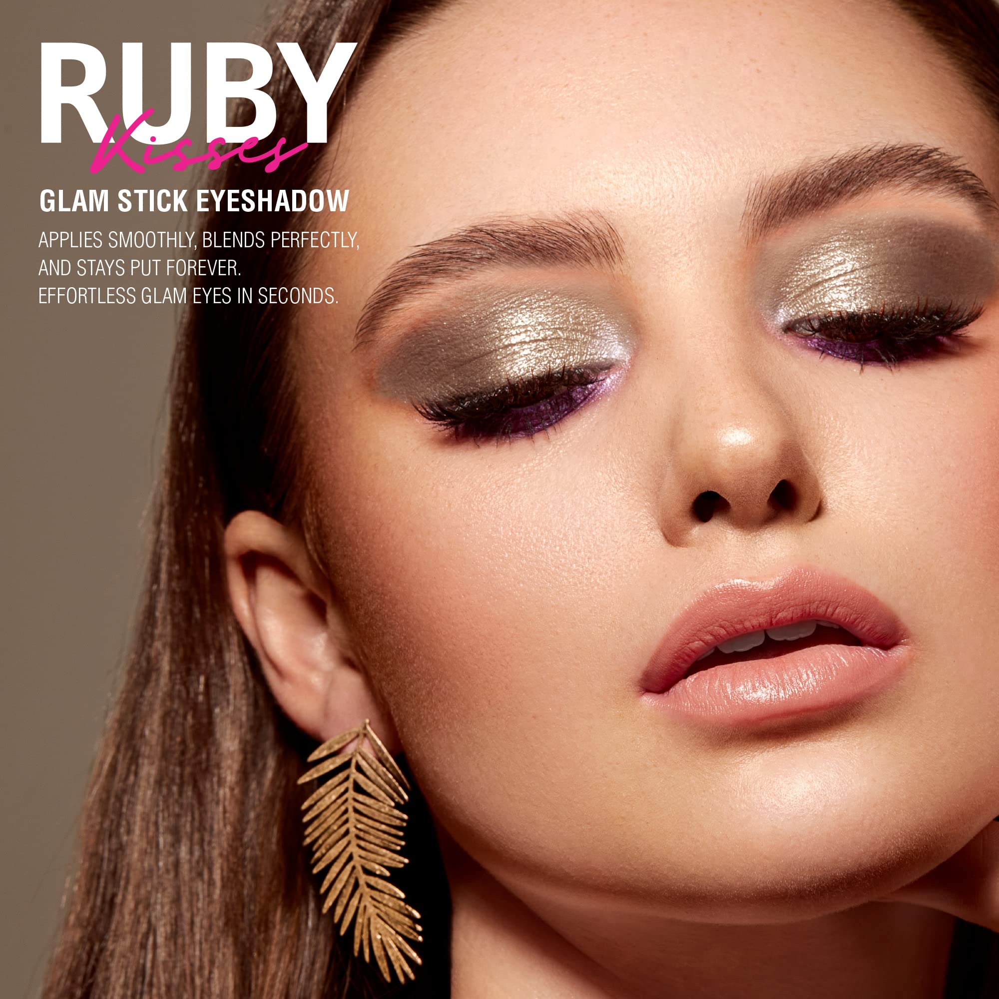 Ruby Kisses Eye Shadow Stick – Crème Eyeshadow Makeup Multi-Stick, Long-Lasting Pearl Shimmer Crayon, Metallic Glitter Eyeliner, Highlighter Eyeshadow Pencil, Sharpener Included (Bronze Glam)