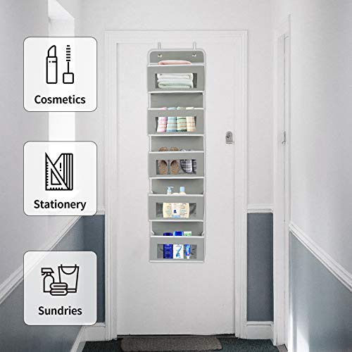 Over The Door Hanging Organizer, Door Organizer with 5 Clear Window Pocket, Wall Mount Hanging Storage Organizer, for Kitchen, Bathroom, Play Room, Closet and More