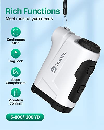 OUBEL Laser Golf Rangefinder, [Golf Slope Mode + Flag Pole Locking], [Fast Focus System/Precise Pulse Vibration Lock], for Golf/Hunting(1200/800 Yards), 5 Measurement Modes, IP54 Pro.Waterproof