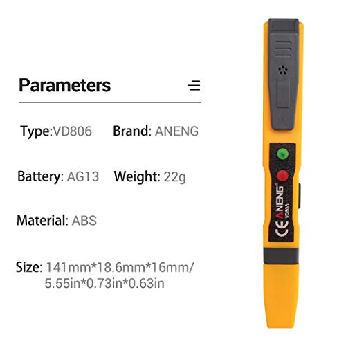 YIFEIJIAO,AC Voltage Detector Pen Non-Contact Inductive AC/DC Voltage Tester w Sound Light