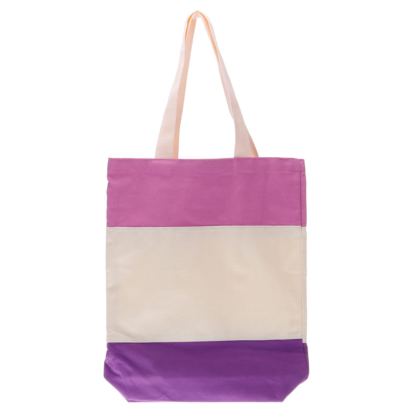 PATIKIL Canvas Tote Bag, 1Pcs Canvas Bag with Handles Sturdy Reusable Tote Bag Blank Embroidery DIY for Personalized Shopping Gifts Crafts Vinyl Grocery HTV Dye, Blush/Purple