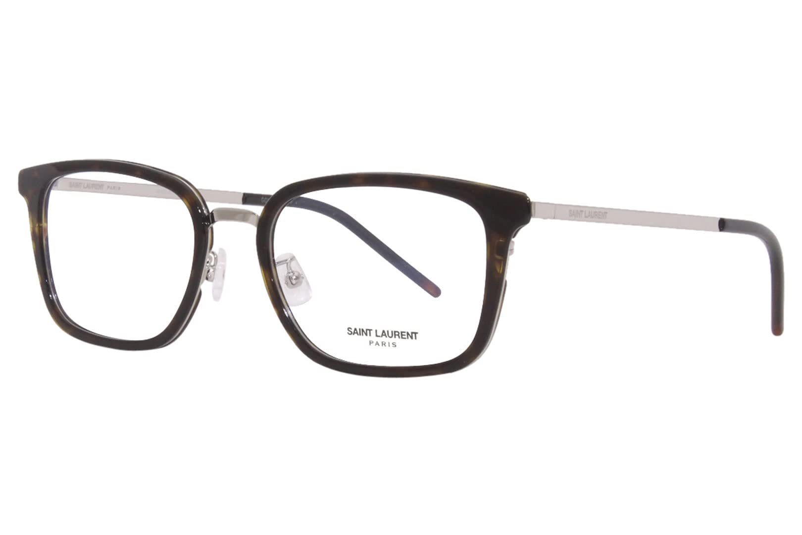 Saint Laurent SL452/F 002 Eyeglasses Frame Men's Black/Silver Full Rim 54mm