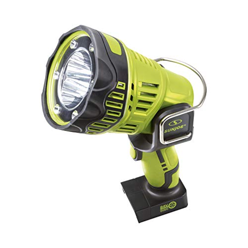 Sun Joe 24V-1500FL-CT 24V IONMAX Cordless 1500-Max Lumen LED Handheld Flashlight/Spotlight/Floodlight, 700-Yard Illumination, 90-Degree Pivot Head, Belt Hook, Tool Only, Green