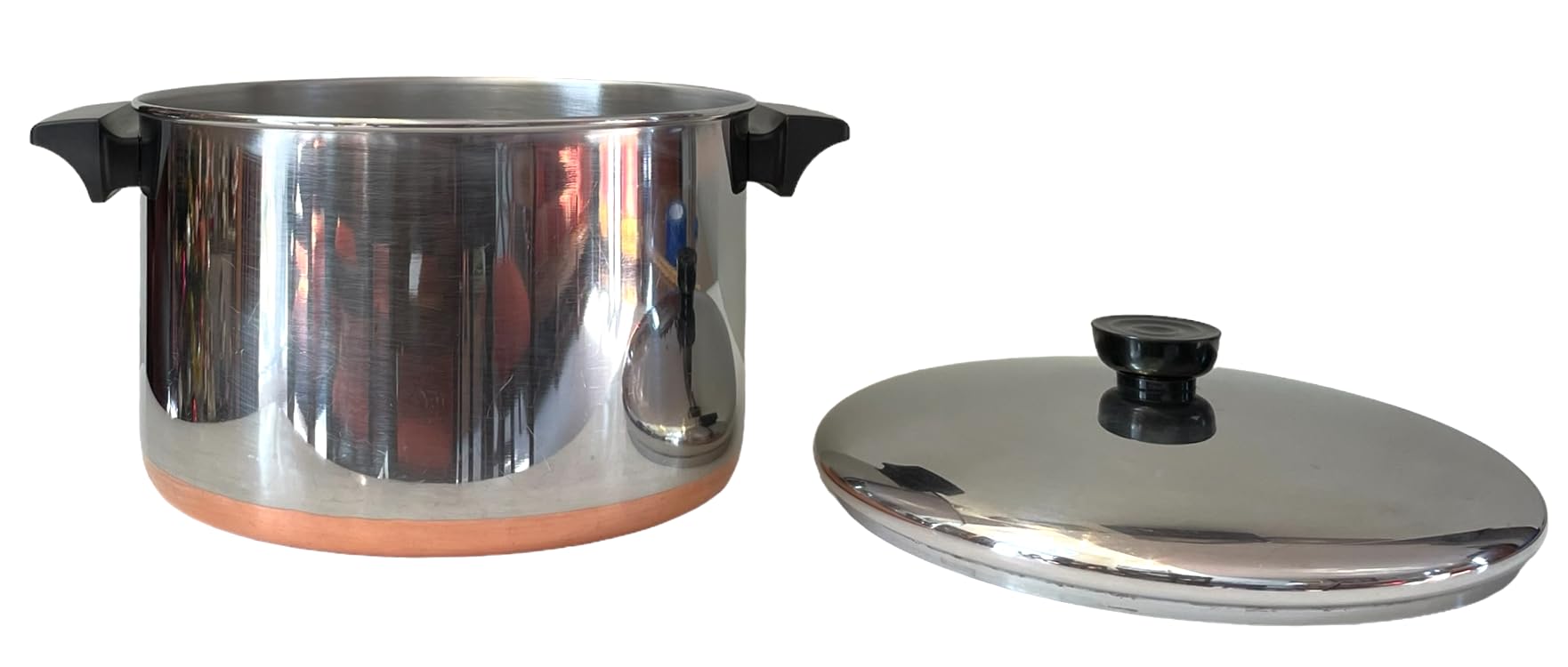 Vtg Revere Ware SS Copper Bottom 6qt Stockpot