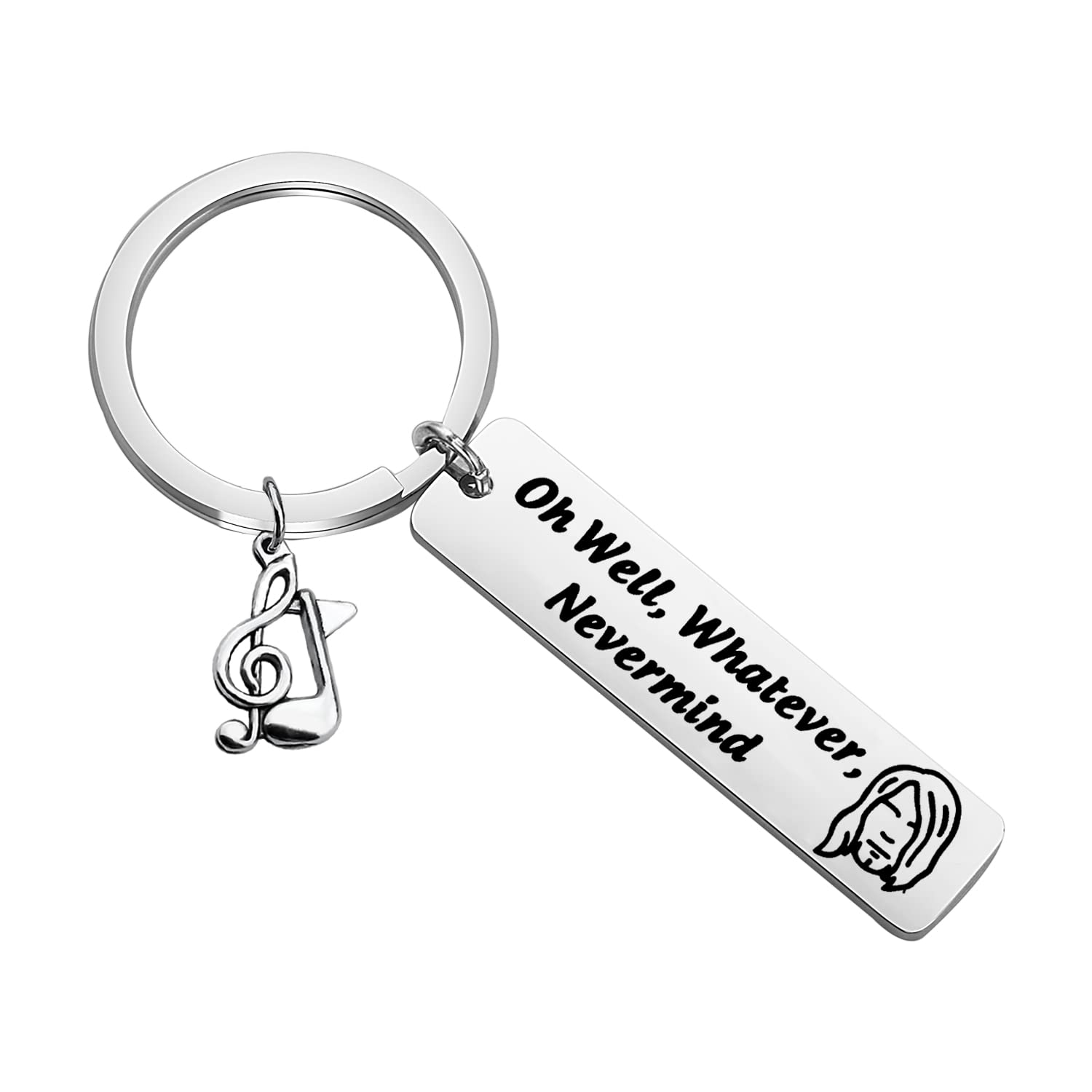 Zuo Bao Rock Music Jewelry Lyrics Gift Oh Well Whatever Nevermind Keychain Album Gift for Music Lovers (Oh Well Whatever Nevermind)