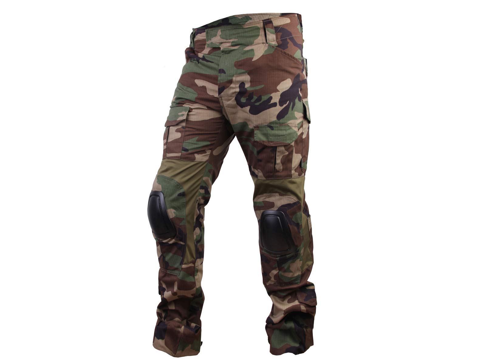 Paintball Equipment Men Airsoft Hunting Combat BDU Pants Gen3 Tactical Pants with Knee Pad Woodland (L(34))