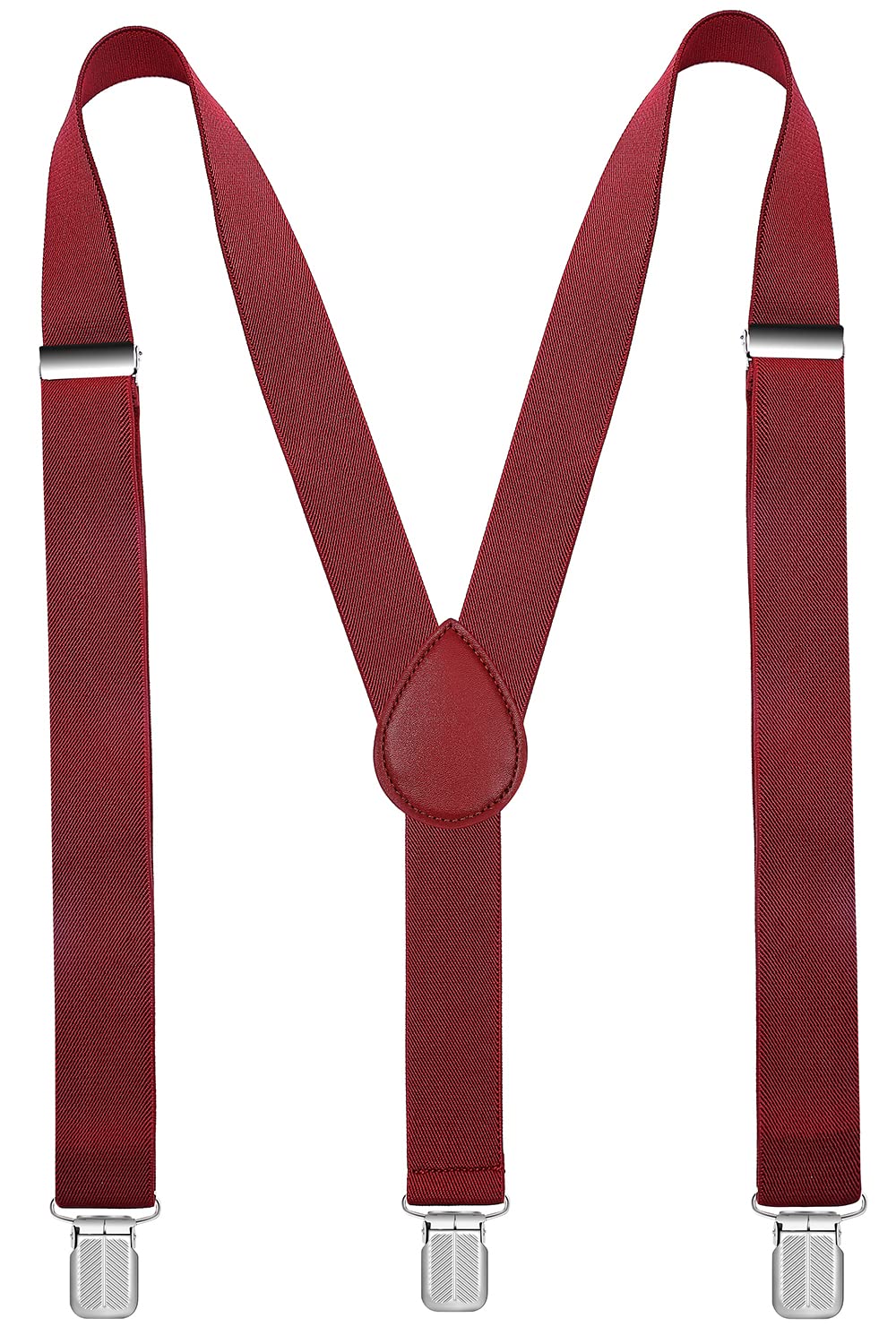 ZXEROYM Mens Suspenders 1.4 Inch with Clips 47 IN Balck Dots