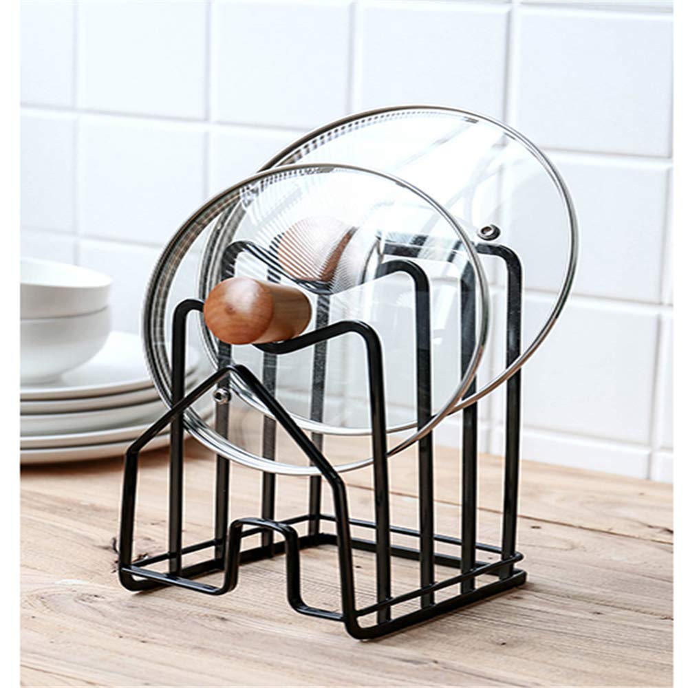 NEIDE Kitchenware Rack Adjustable Kitchen Storage Iron Rack Pan Pot Lids C Board Folding Organizer Stand Layers-Kitchen Storage Rack Pan Pot Lid Organizer Shelves Holder Stand Foldable