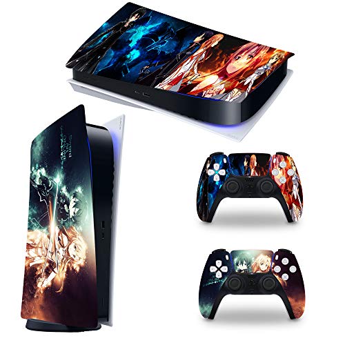 SAO - PS5 Standard Edition Skin Console and 2 Controller, Vinyl Decal Sticker Full Cover Protective