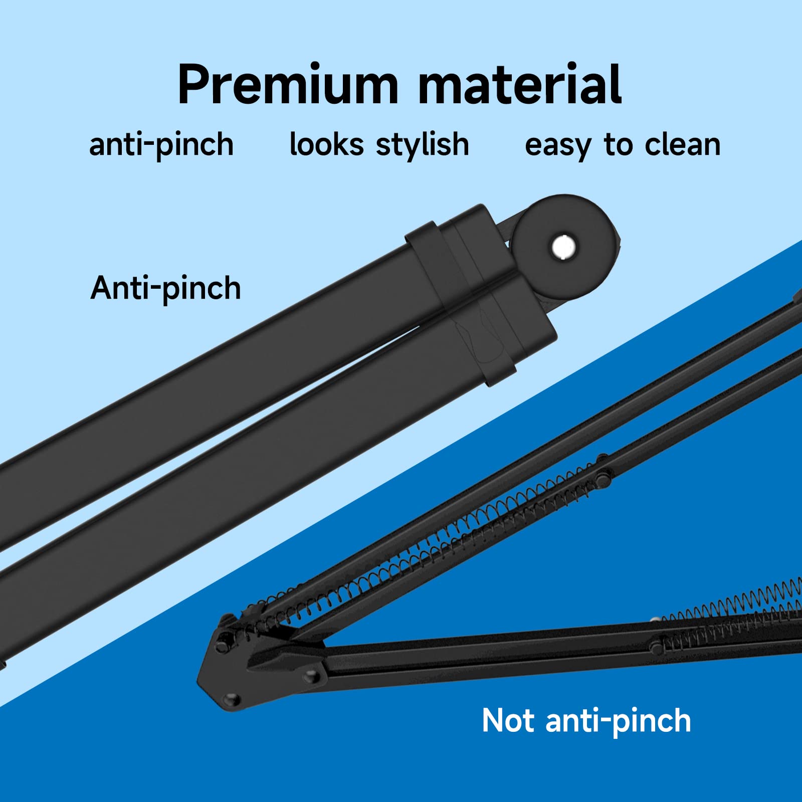 SIOWL Mic Arm - Studio Boom Arm Mic Stand with Premium Anti-Pinch Covers, Universal Thread Adaptors, Super Far and High Reach - Fully Adjustable for Podcasts, Streaming, Gaming, Recording, Home Office