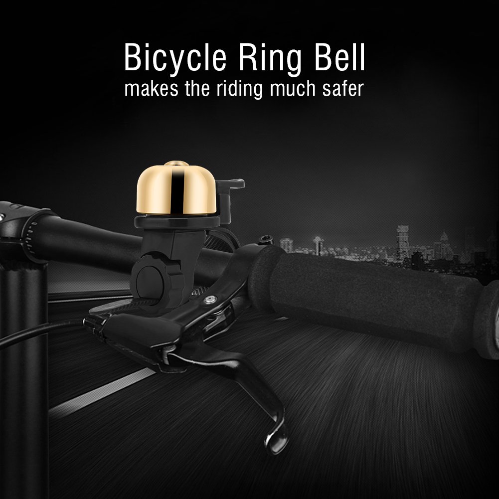 Owlike Brass Vintage Bicycle Bell, Loud Horn Black Mountain Bike Ringer Bell for Kids and Adults