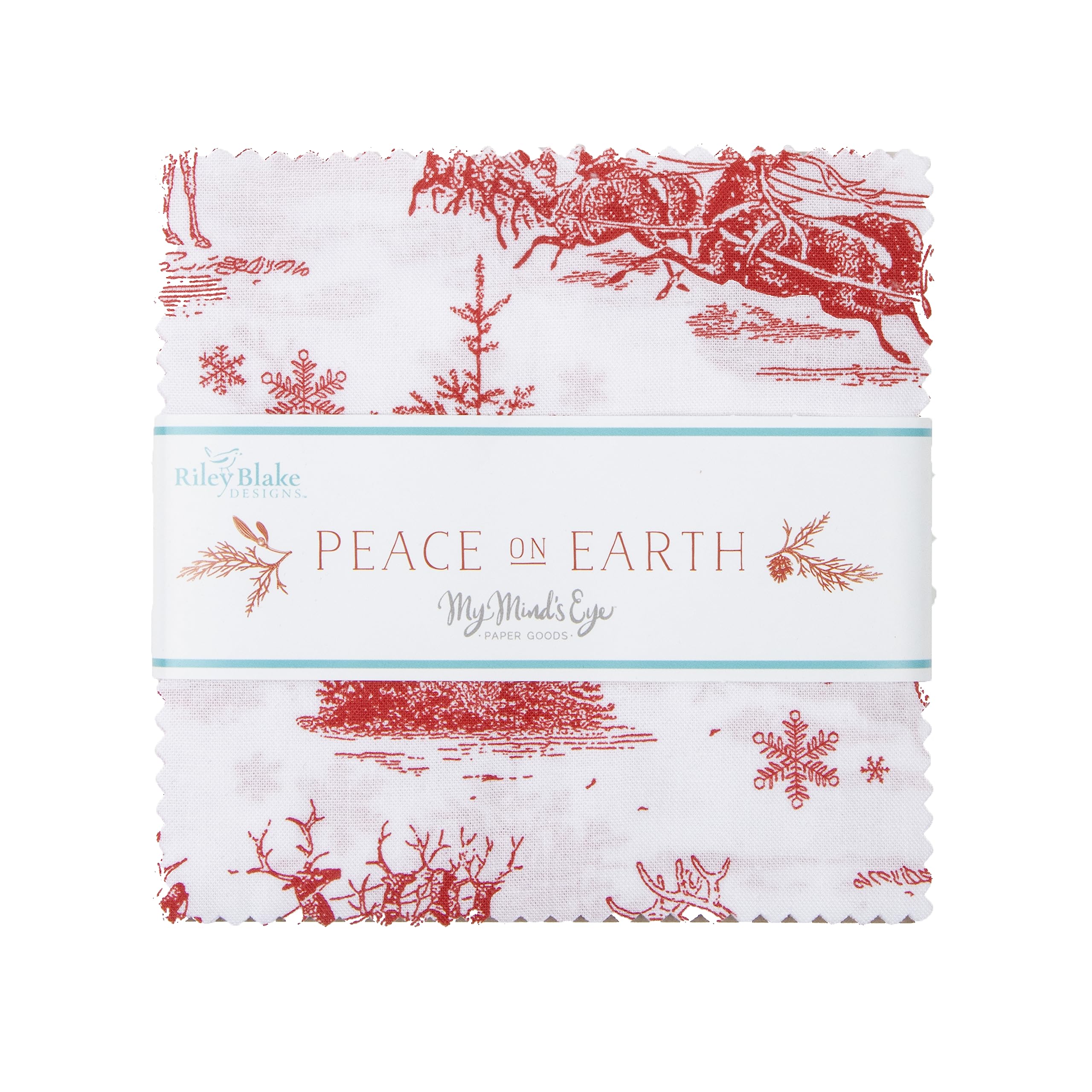 My Mind's Eye Peace on Earth 5" Stacker 42 5-inch Squares Charm Pack Riley Blake Designs 5-13450-42