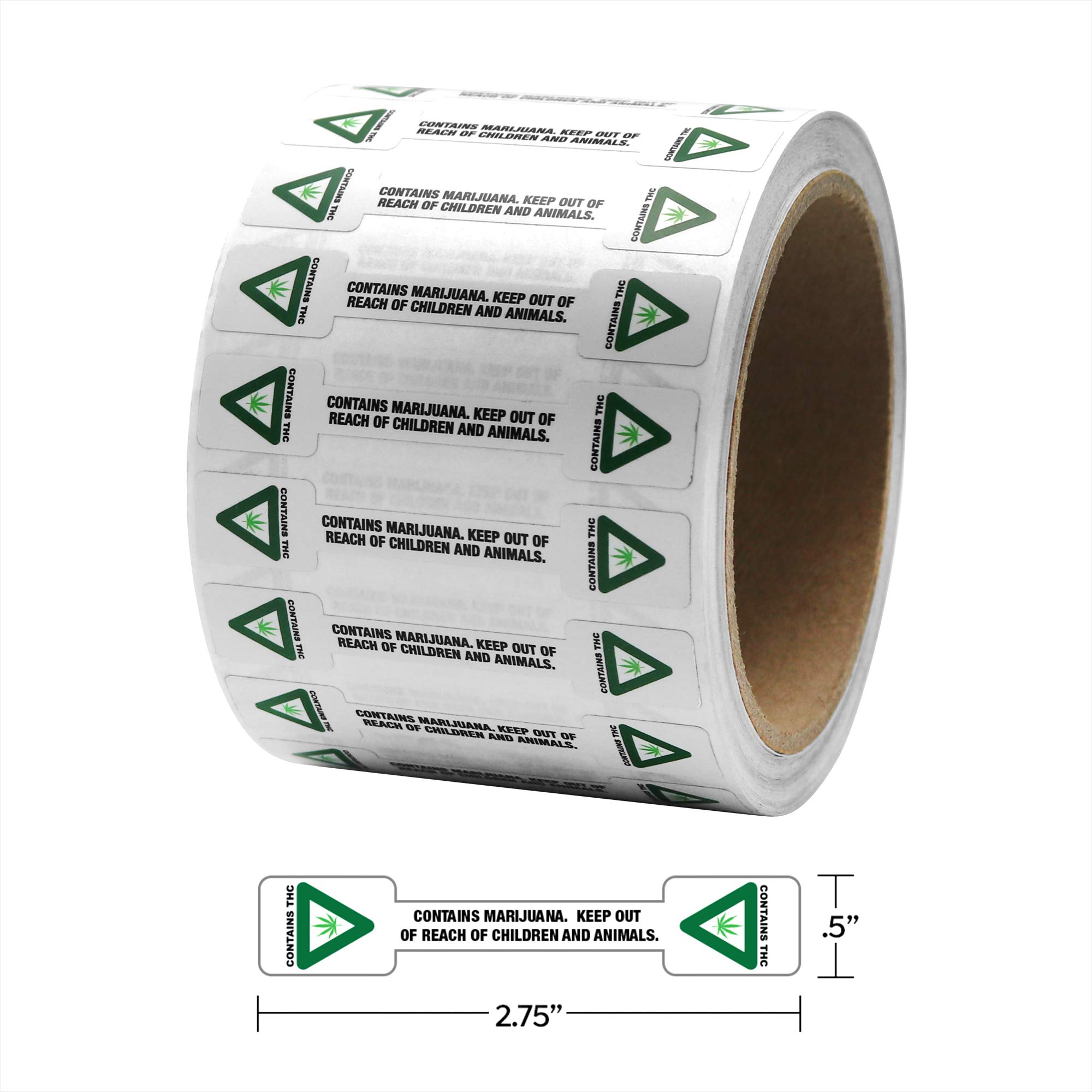 Michigan Universal Symbol Warning Compliant Identification Tamper Evident Labels - 2.75" x 0.5" - 1,000 Labels