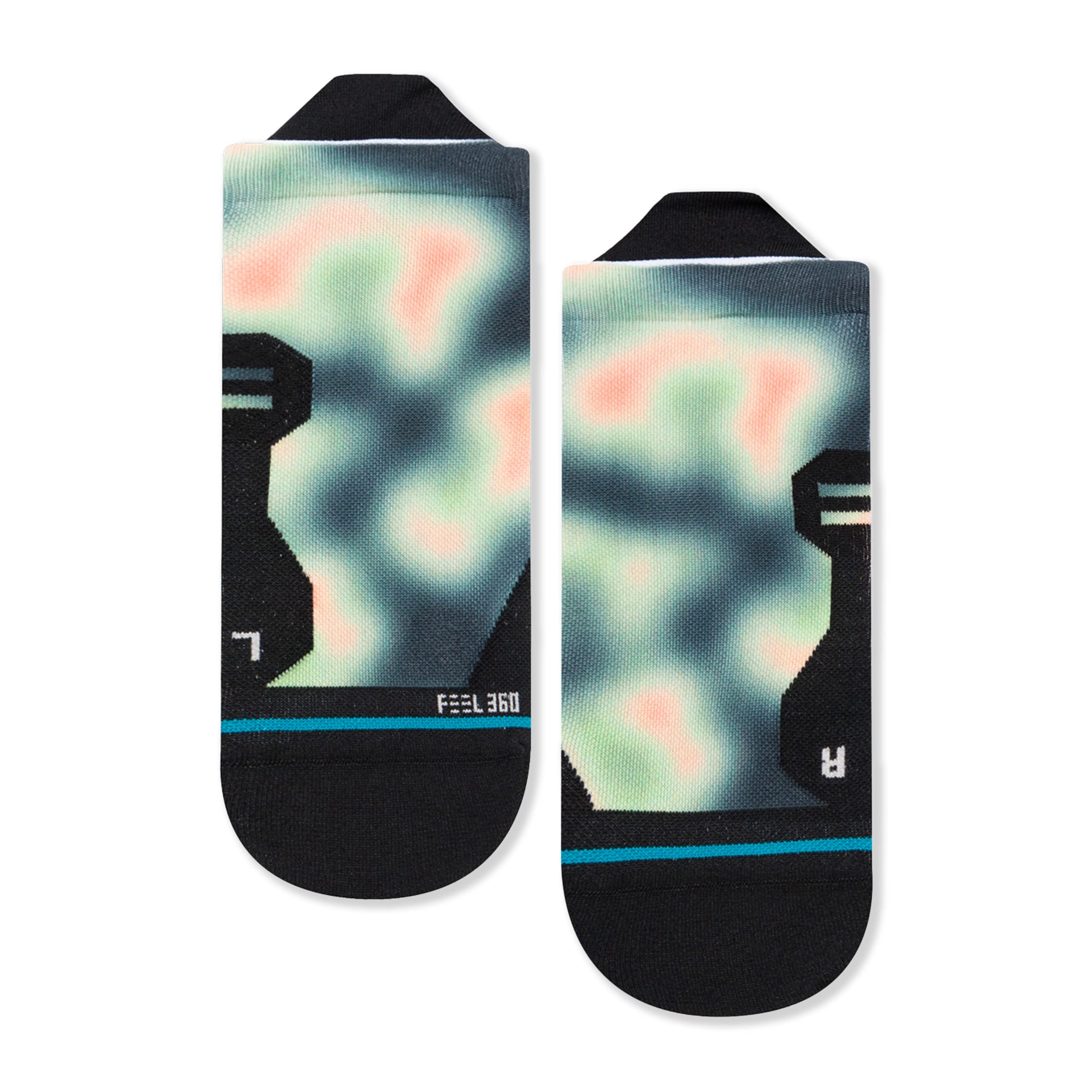 Stance Heat Tab Ultralight Run Sock Washed Black LG (US Men's Shoe 9-13, Women's Shoe 11-14)